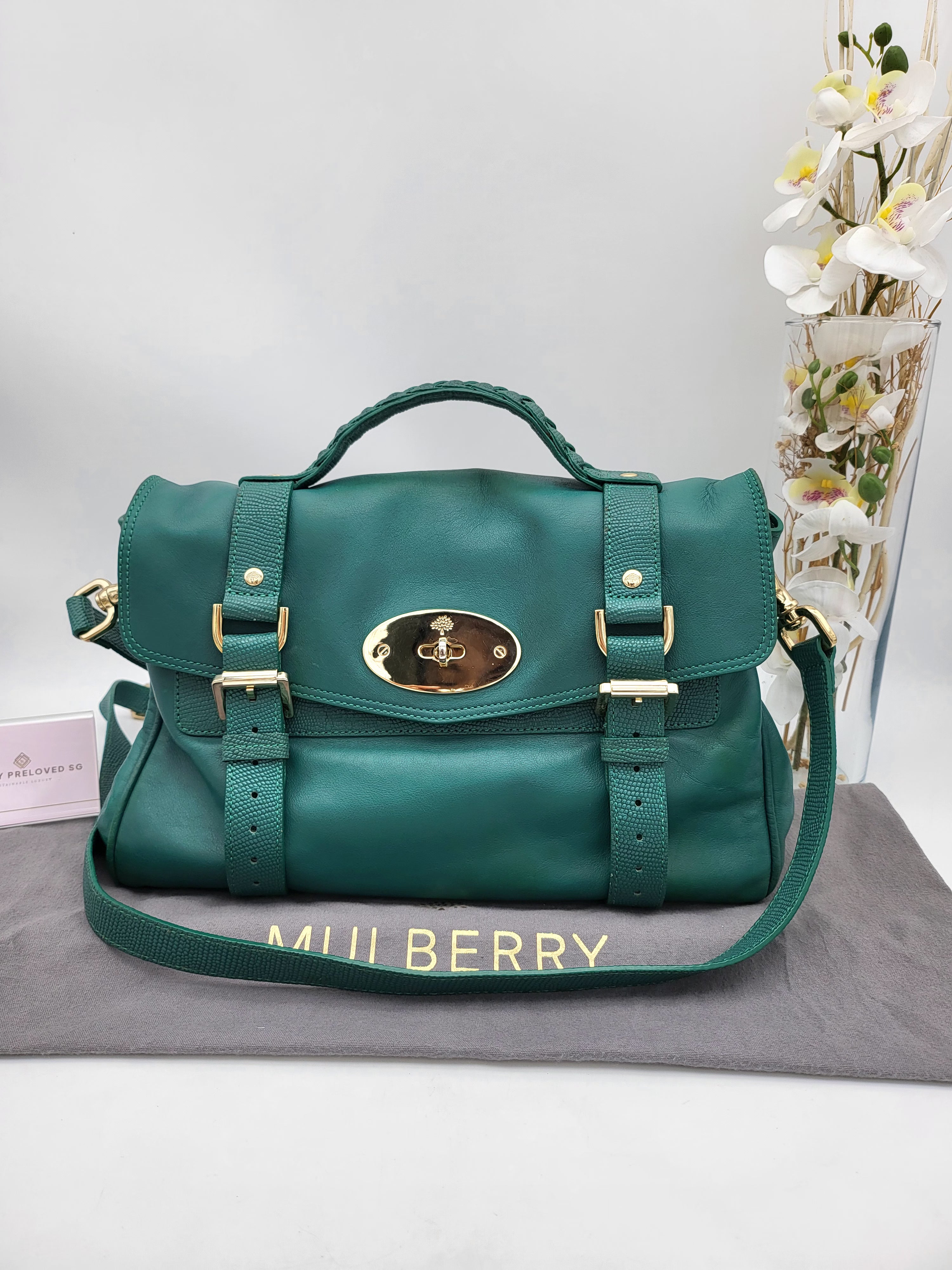 MULBERRY MEDIUM ALEXA EMERALD – Luxury Preloved SG